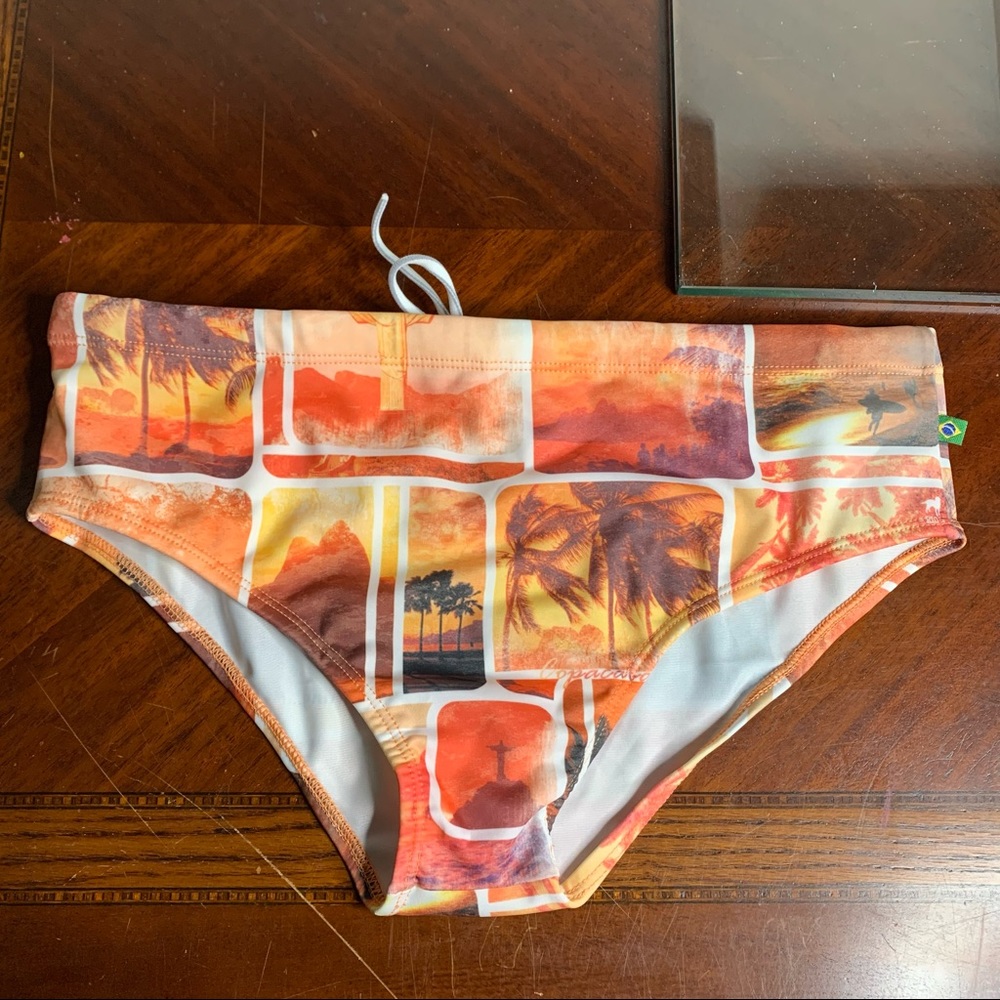 Carioca Brazilian Copa Scenic Swim Sunga Bottoms - Gem